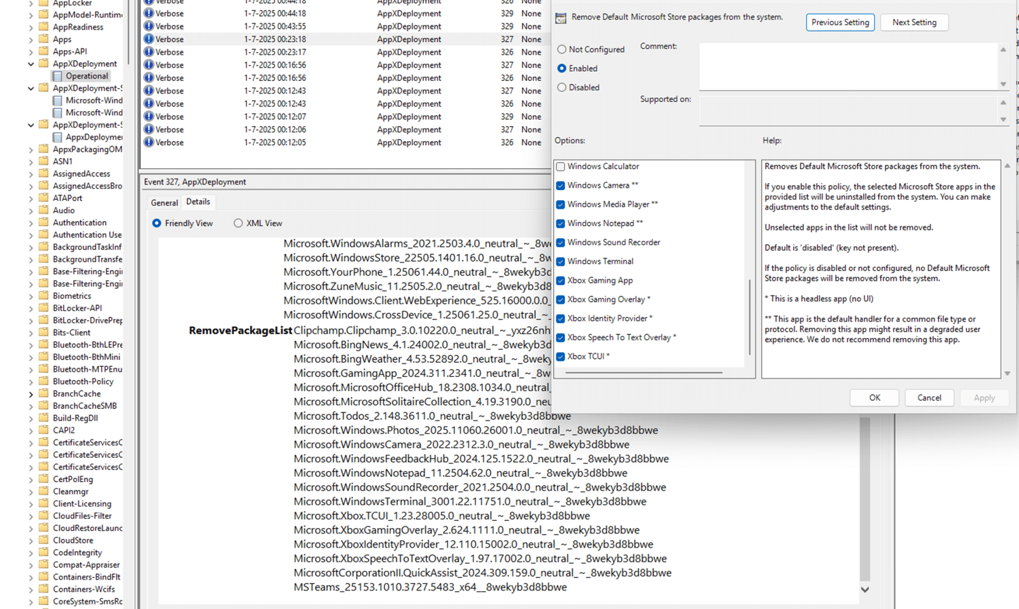 Windows 11 25h2: Remove Default Microsoft Store Packages:
