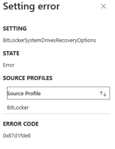 BitLocker Policies Failing in Intune with 65000 during Autopilot
