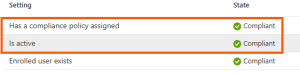 Understanding the Default Compliance Policy: Enrolled User Exists