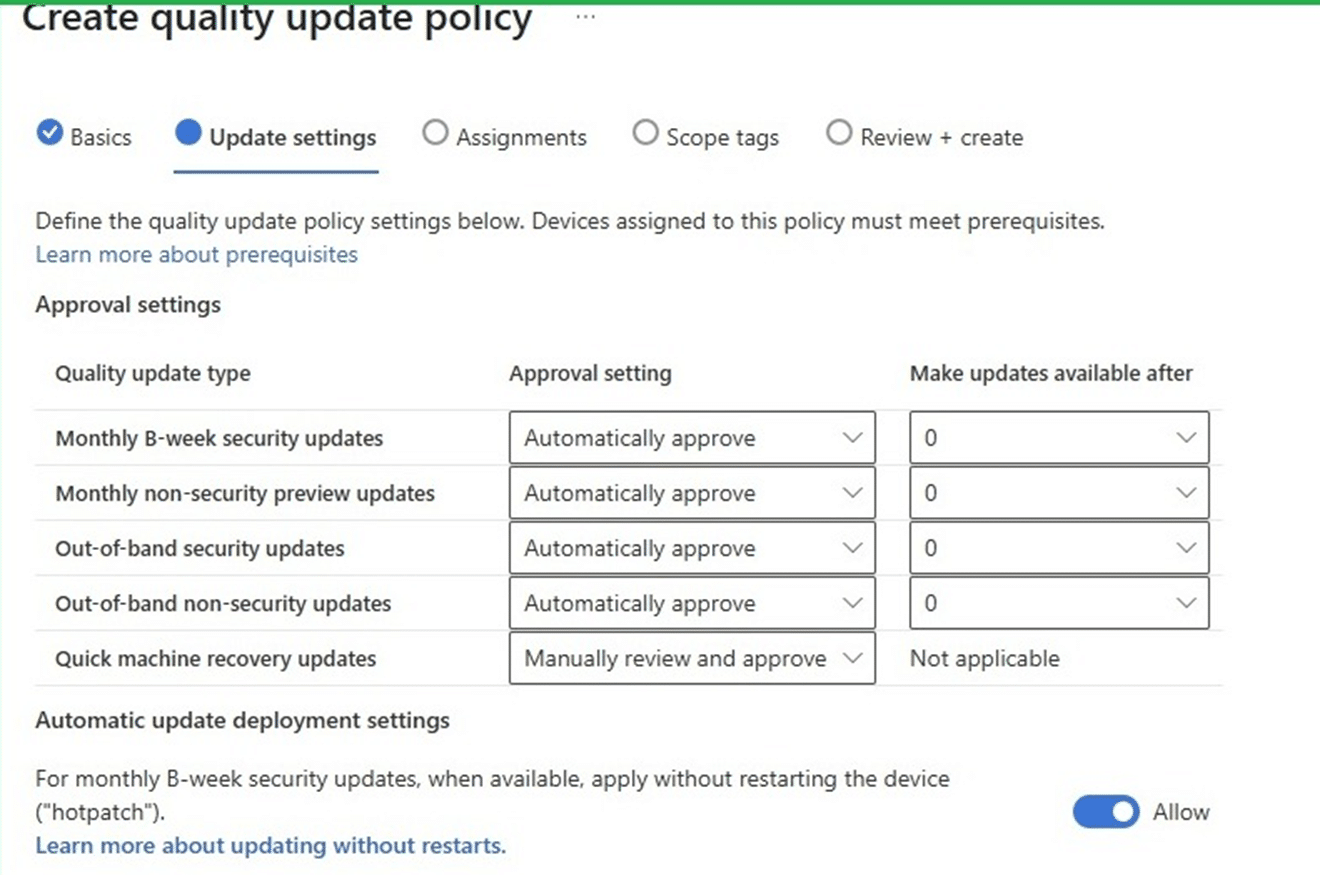 The New Windows Quality Update Management Policies in Intune